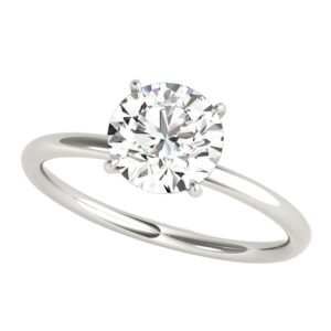 brights collection 1/2 carat lab grown diamond solitaire engagement rings for women in 10k white gold in ring size 6.5