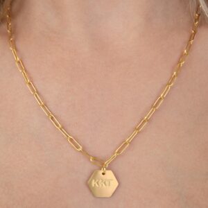 Sorority Shop Gold Plated Alpha Delta Pi Necklace — 18k Long-Lasting Sorority Gifts for Women