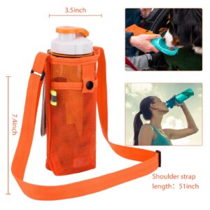 Tainehs Water Bottle Holder Water Bottle Carrier with Adjustable Shoulder Strap Beach bottle Bag Water Bottle Sling Dog Water Bottle Sleeve for Sports Gym Hiking Camping Walking Black/Pink