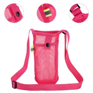 Tainehs Water Bottle Holder Water Bottle Carrier with Adjustable Shoulder Strap Beach bottle Bag Water Bottle Sling Dog Water Bottle Sleeve for Sports Gym Hiking Camping Walking Black/Pink