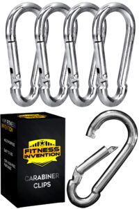 5 pack - multipurpose heavy duty carabiner - snap hooks - small carabiner clip - large carabiner clip - clips for keys - carribeaner hook (2.35 inch)