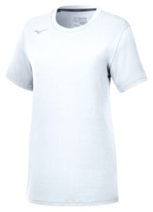 mizuno women's standard short sleeve attack tee 3.0, white, medium