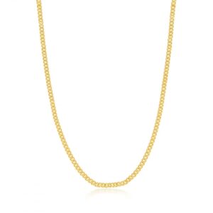 chow sang sang 999.9 24k solid gold price-by-weight 10.85g gold simple curb necklace for women 09533n | 17.7", (45 cm)