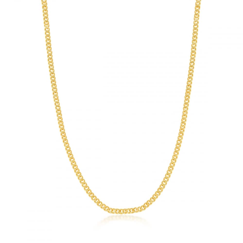 CHOW SANG SANG 999.9 24K Solid Gold Price-by-Weight 10.85g Gold Simple Curb Necklace for Women 09533N | 17.7", (45 CM)