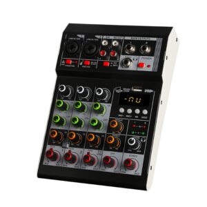 aibedo audio mixer 4 channel mini audio mixer dj controller mini family ktv karaoke mixer usb/bt effects interface mixer f4a