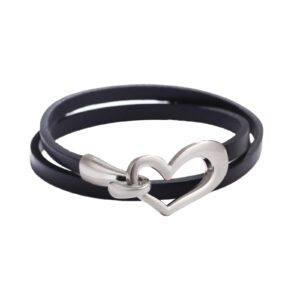 choice of all leather bracelets for women trendy heart charm bracelet necklace leather warp bracelet leather collar for women