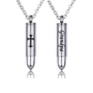 MEMORIALU Celtic Cross Bullet Urn Necklaces for Ashes Cremation Jewelry Stainless Steel Keepsake Memorial Pendant