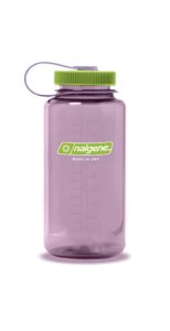 nalgene sustain tritan bpa-free water bottle made with material derived from 50% plastic waste, 32 oz, wide mouth, dove gray