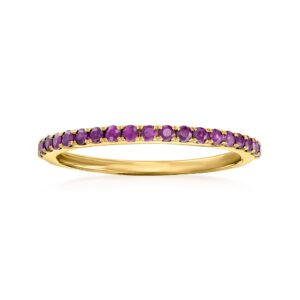 rs pure by ross-simons 0.20 ct. t.w. amethyst ring in 14kt yellow gold. size 8