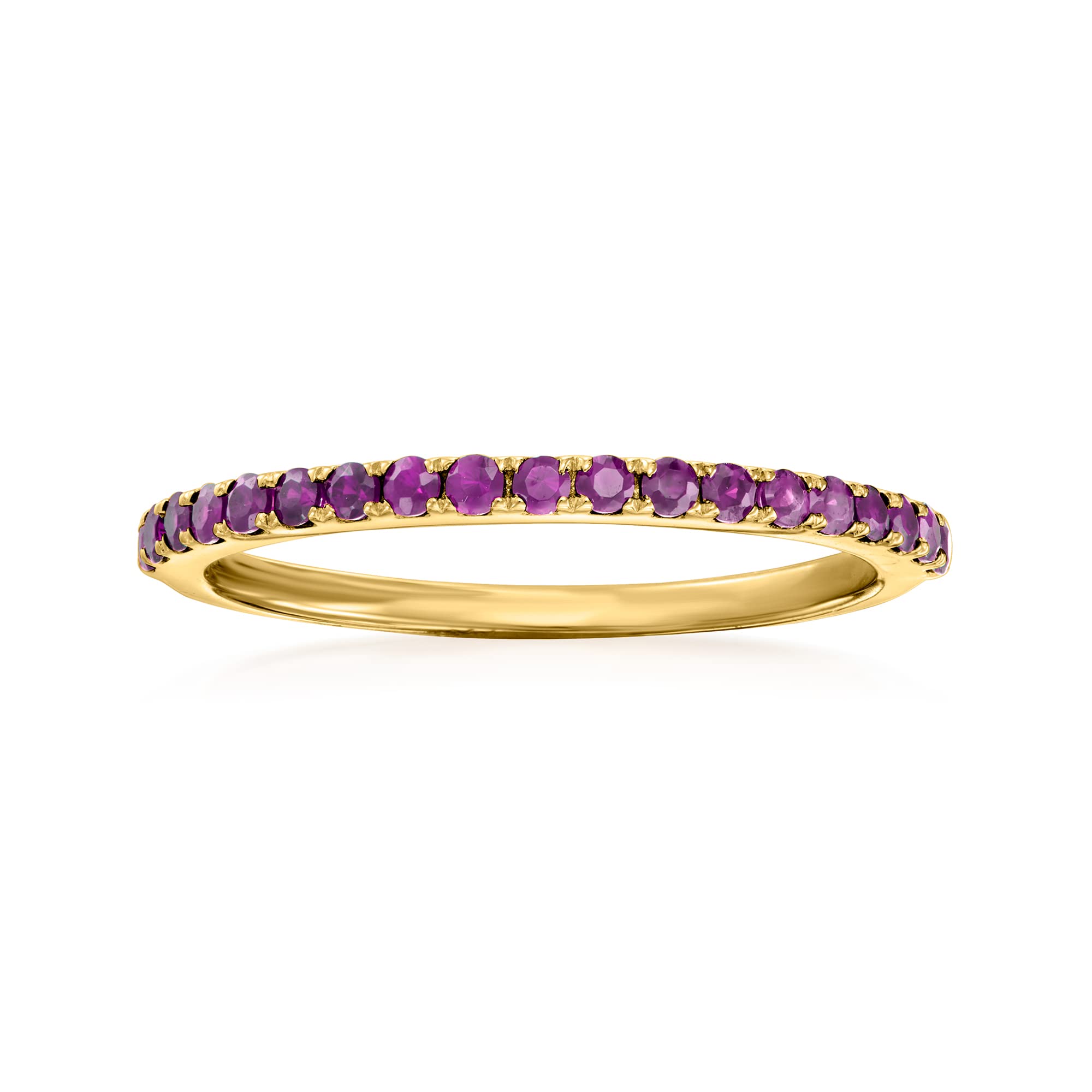 RS Pure by Ross-Simons 0.20 ct. t.w. Amethyst Ring in 14kt Yellow Gold. Size 8