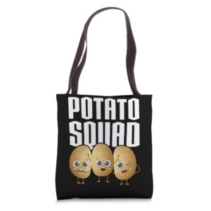 potato squad funny design vegan tee vegan costume vegan tote bag