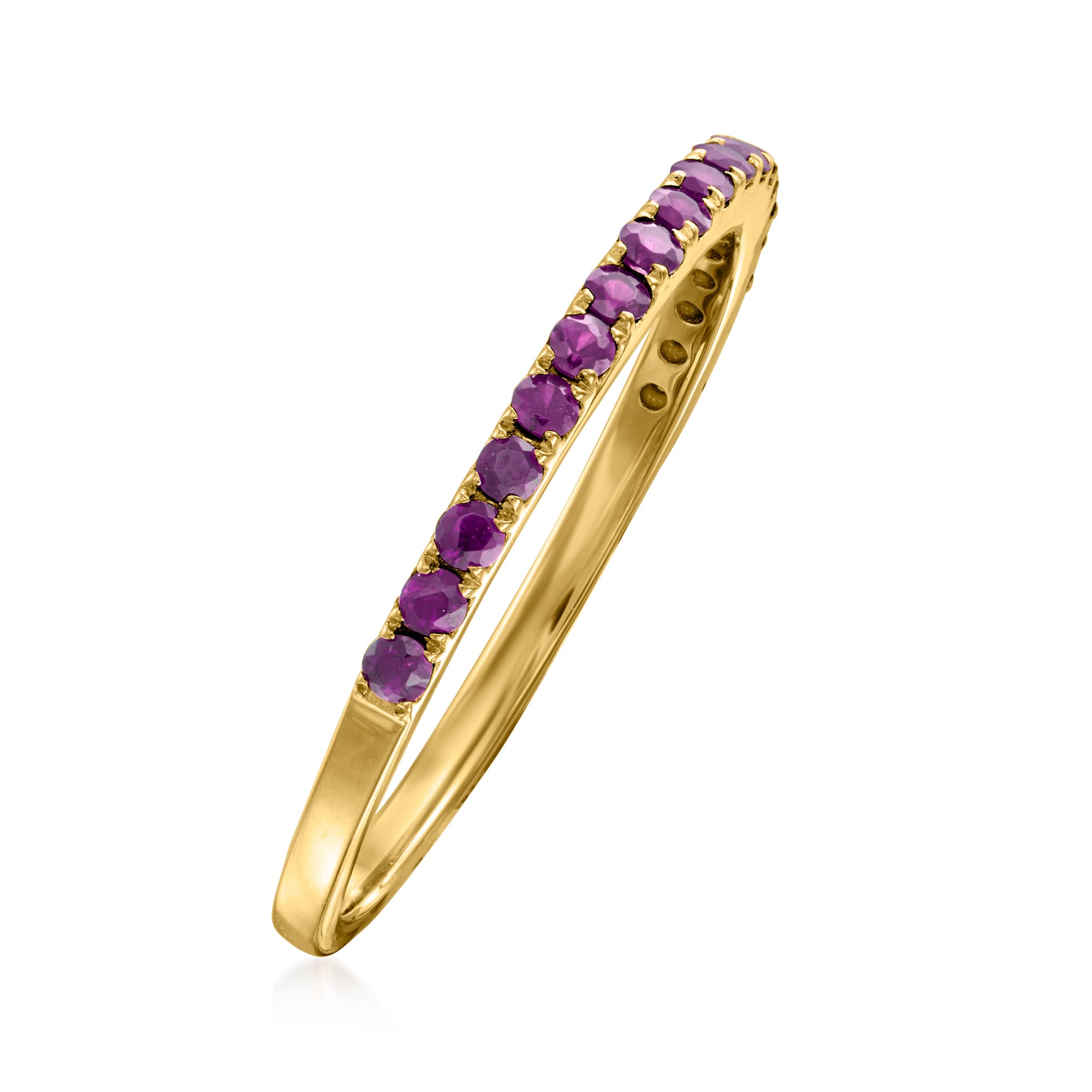 RS Pure by Ross-Simons 0.20 ct. t.w. Amethyst Ring in 14kt Yellow Gold. Size 8