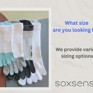 ss soxsense Toe Socks for Men and Women Athletic Running Five Finger Socks with Premium Cotton LightWeight (Size 6-14) (US, Alpha, Large, Regular, Regular, White)