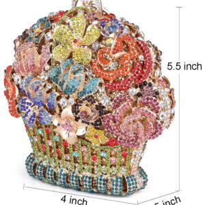 MOSSMON Flower Crystal Evening Clutch Bag Elegant Bride Wedding Party Purse for Women