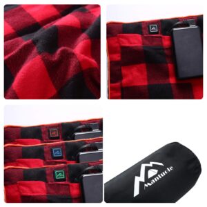 Mantuole Heated Sleeping Bag pad with 20000mah compatible battery pack, 5 Heating Zones, Compact Bag Included.