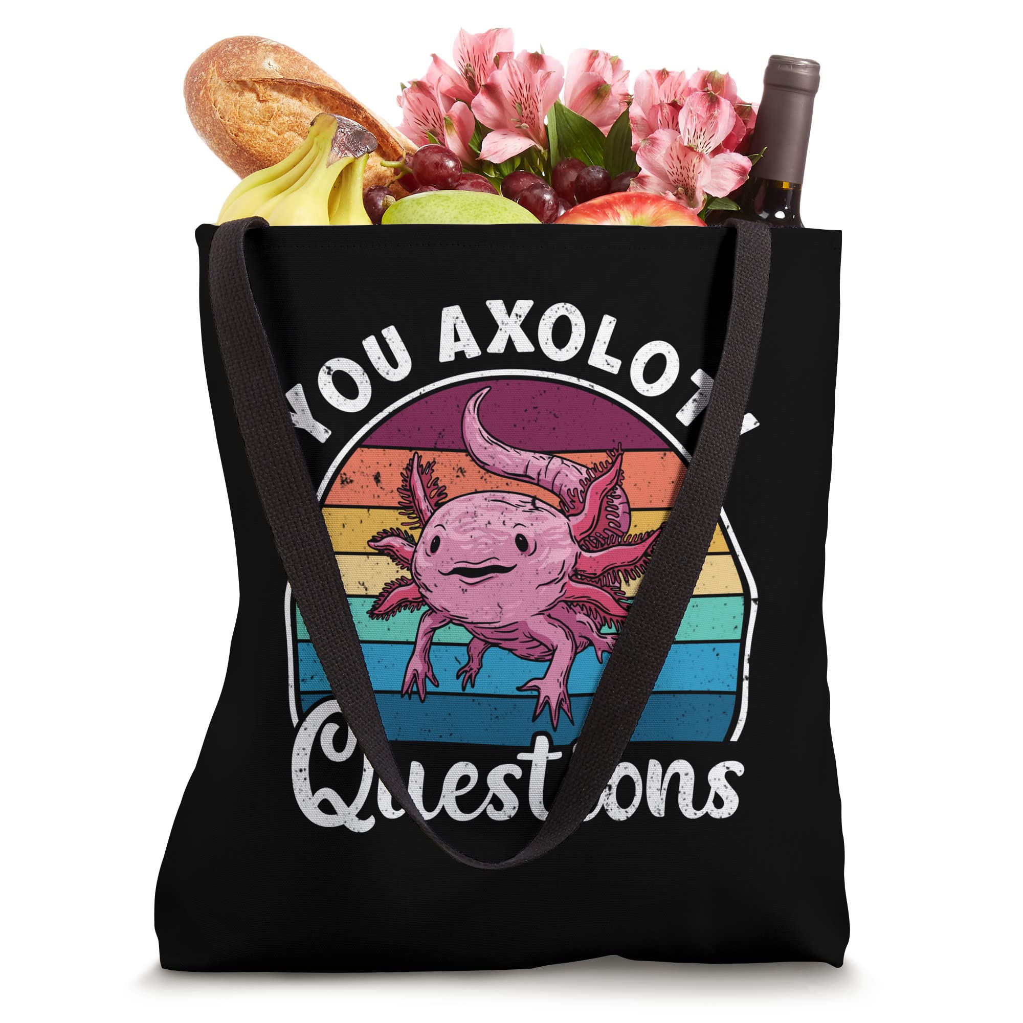 You Axolotl Questions Funny Cute Pink Axolotl Kawaii Tote Bag