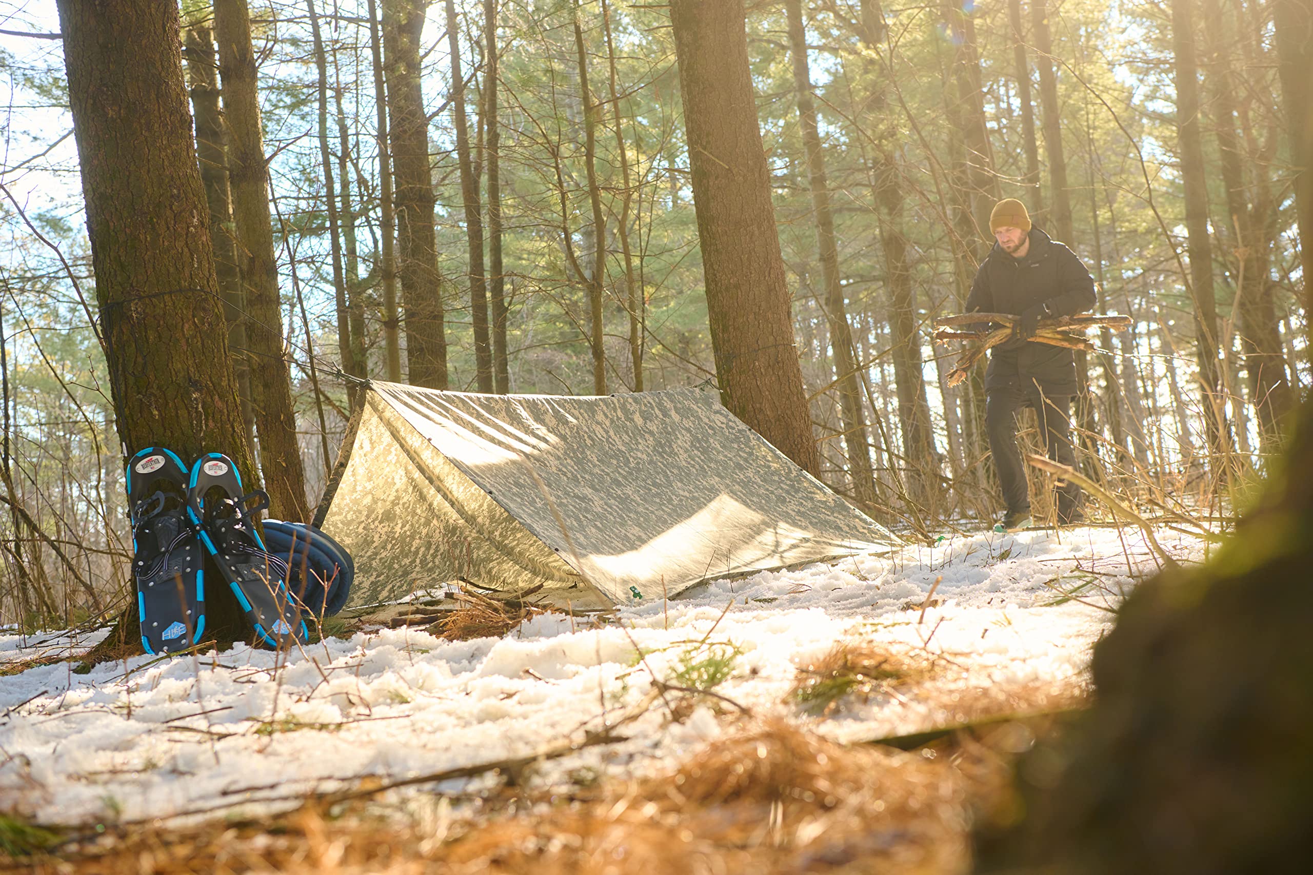 Redfeather Interlink Camo Tarp - 100% Waterproof Heavy Duty Nylon Cover, Shelter & Tent Footprint - Made in The USA