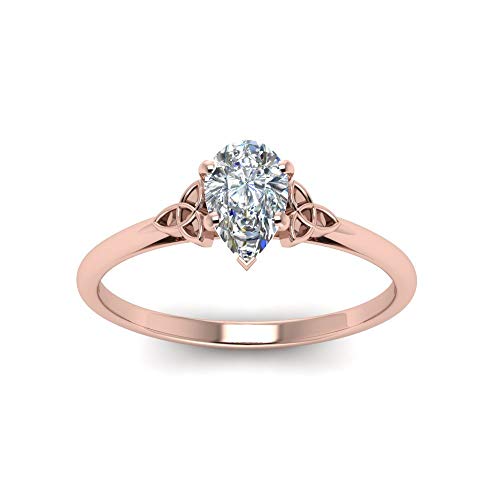 SISGEM 10K 14K 18K Solid Gold Pear Cut Engagement Rings for Women,Pear Shaped Moissanite Rings Wedding Engagement Anniversary Bridal Bands with Engraved Name (Style-3)