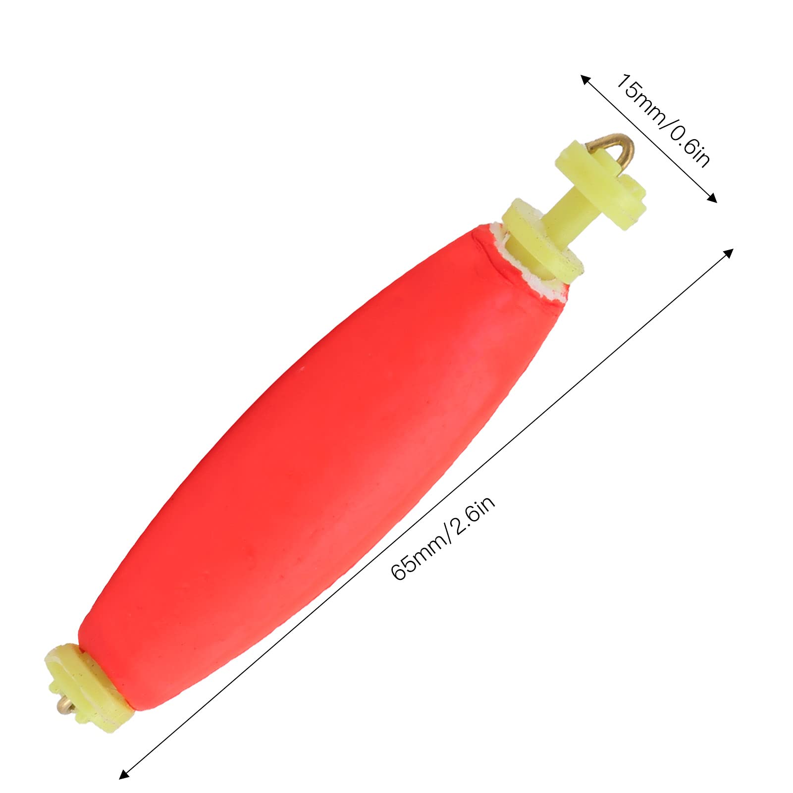 plplaaoo Peg Floats, 10pcs EVA Fishing Foam Cigar Floats, Red Fishing Bobber with Pipe Plug, Multi‑Purpose Fish Feed Baits Used for Outdoor Winter Ice Fishing Rod, Oval and Solid, 2.6x0.6in