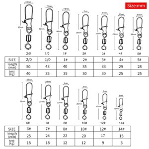 moisture Fishinghooks 50PCS Connector Pin Bearing Rolling Rotating Stainless Steel Buckle, Seawater/Freshwater Fishing Hook, Bait Rotating Fishing Gear Fishing Accessories Fishing Hook (Size : 1#)