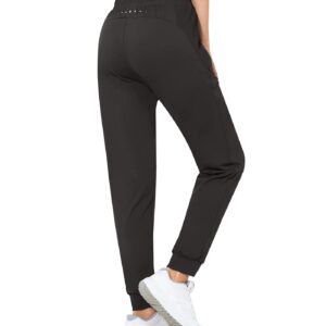 ALLZERO Women's Track Pants Casual Lounge Joggers Pants with Pockets Soft Sweatpants for Athletic,Running,Workout Black XL