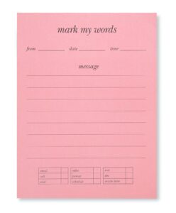 kate spade new york memo notepad, small scratch pad for notes, cute pink writing pad with 125 sheets, mark my words