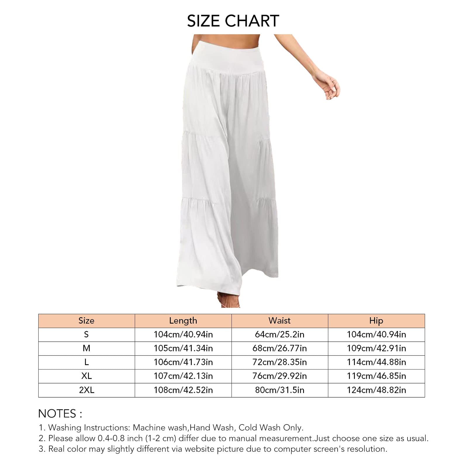 Women's Casual Pants Elastic High Waist Wide Leg Loose Summer Solid Color Splicing Sweatpants Yoga Running Sports(S-White)