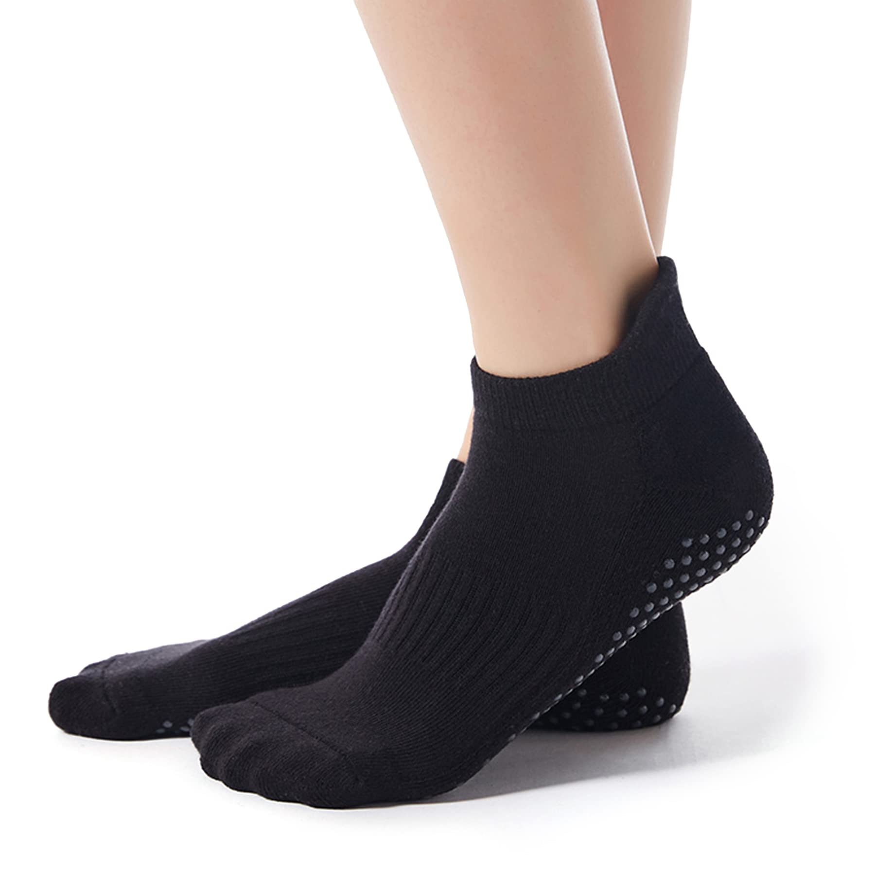 Zando Non Slip Barre Socks for Women Anti Slip Hospital Socks With Grips For Women Yoga Socks Gripper Socks Yoga Accessories Pilates Socks Compression Ankle Socks Running 4/Black One Size