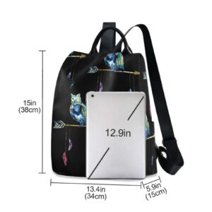 ALAZA Owl Arrow Backpack Purse for Women Travel Casual Daypack College Bookbag Work Business Ladies Shoulder Bag