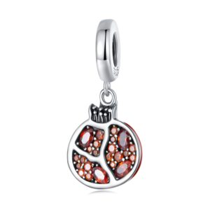 delicate pomegranate pendant charm 925 sterling silver charm fits for pandora bracelet necklace