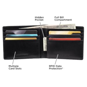 Cole Haan Men's RFID Slim Billfold Wallet, Black Stitch, One Size