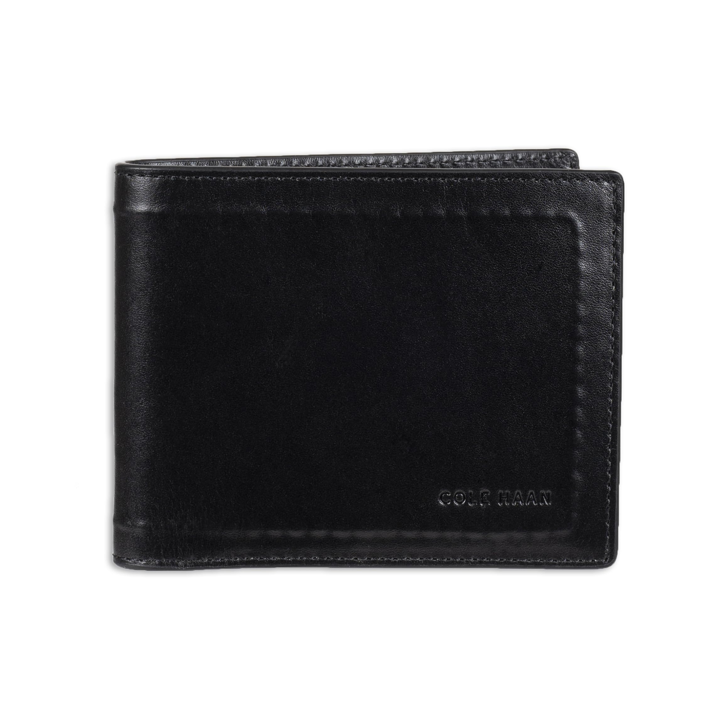 Cole Haan Men's RFID Slim Billfold Wallet, Black Stitch, One Size