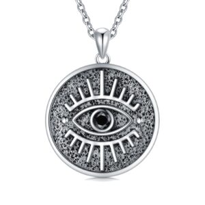 pdtjmtg sterling silver evil eye necklace for women men lucky protection gift