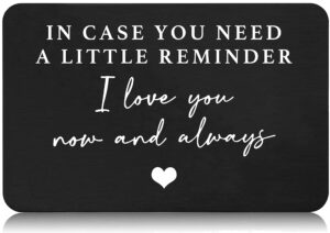 valentine’s day gift for boyfriend husband hubby fiancé-sentimental engraved wallet insert card decor-in case you need a little reminder i love you-wedding christmas birthday gifts for men him