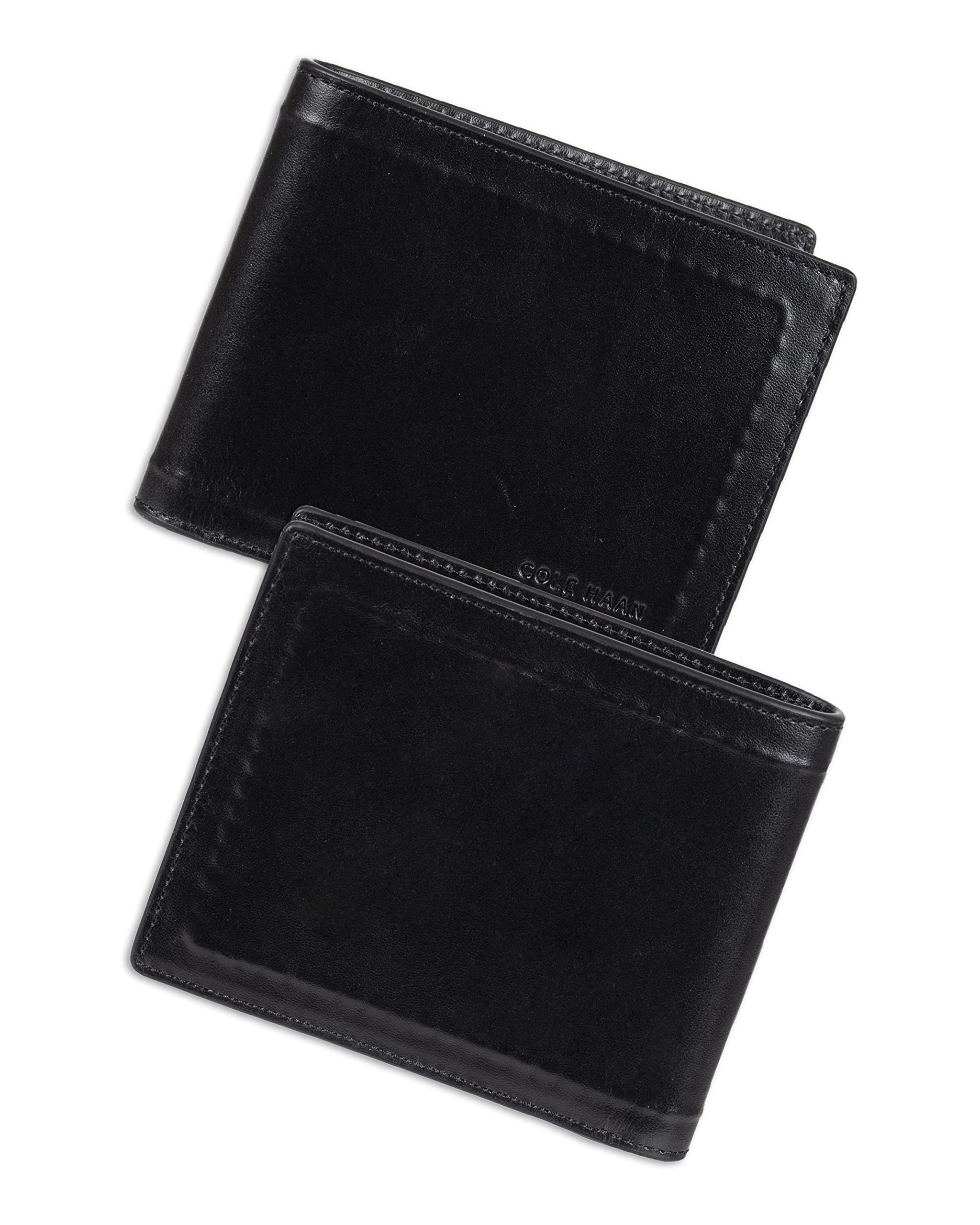 Cole Haan Men's RFID Slim Billfold Wallet, Black Stitch, One Size