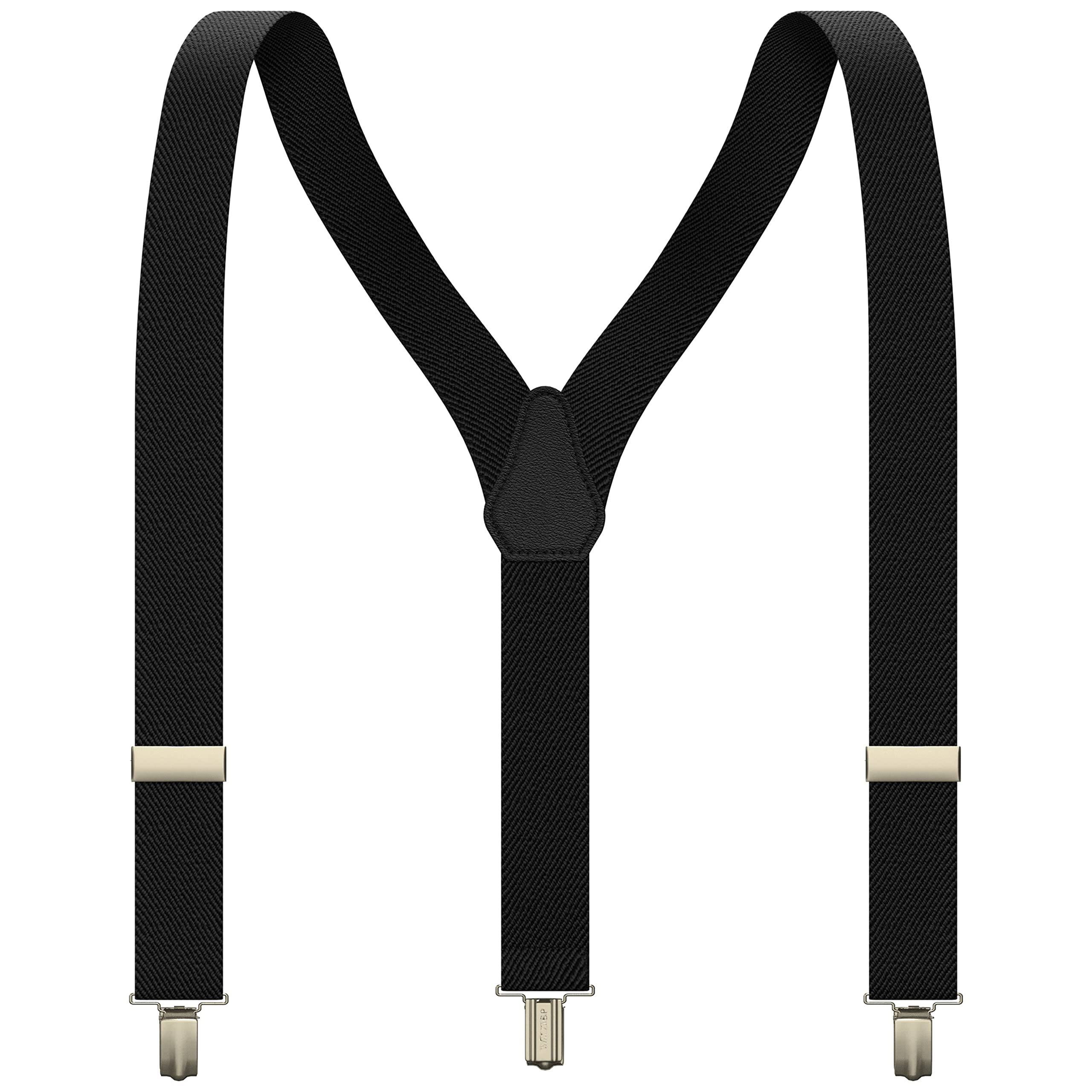 Bow Tie House Mens Classy Slim Suspenders for Men & Women Y-back Shape 1 inch wide (Large, 11 Black)