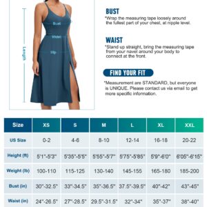 Athletic Dress with Built in Shorts & Bra Adjustable Straps Workout Dress for Tennis Golf Midi Dresses for Women Black