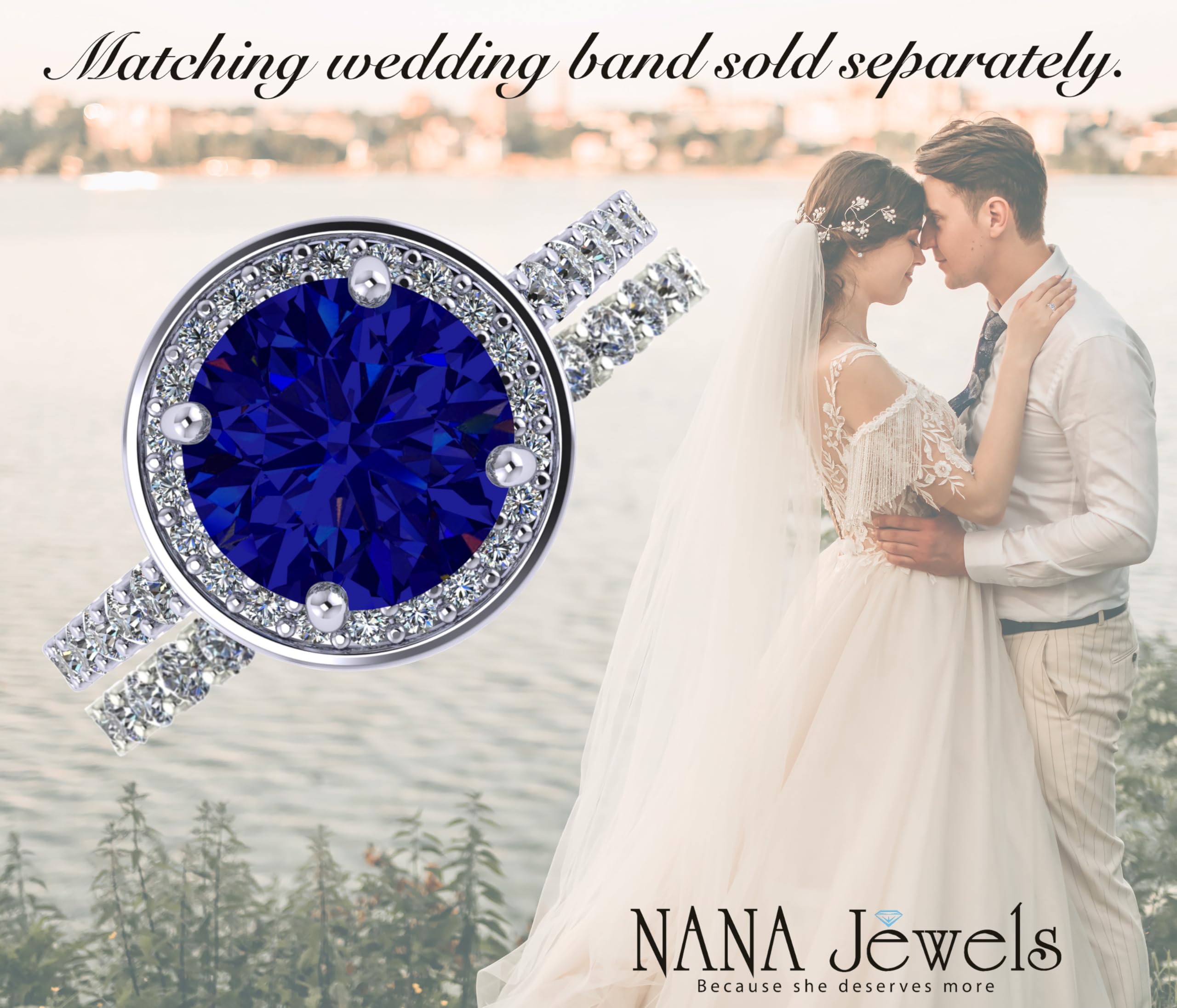 NANA Jewels 2ct Pure Brilliance Zirconia Halo Engagement Ring-Round Cut-September-11