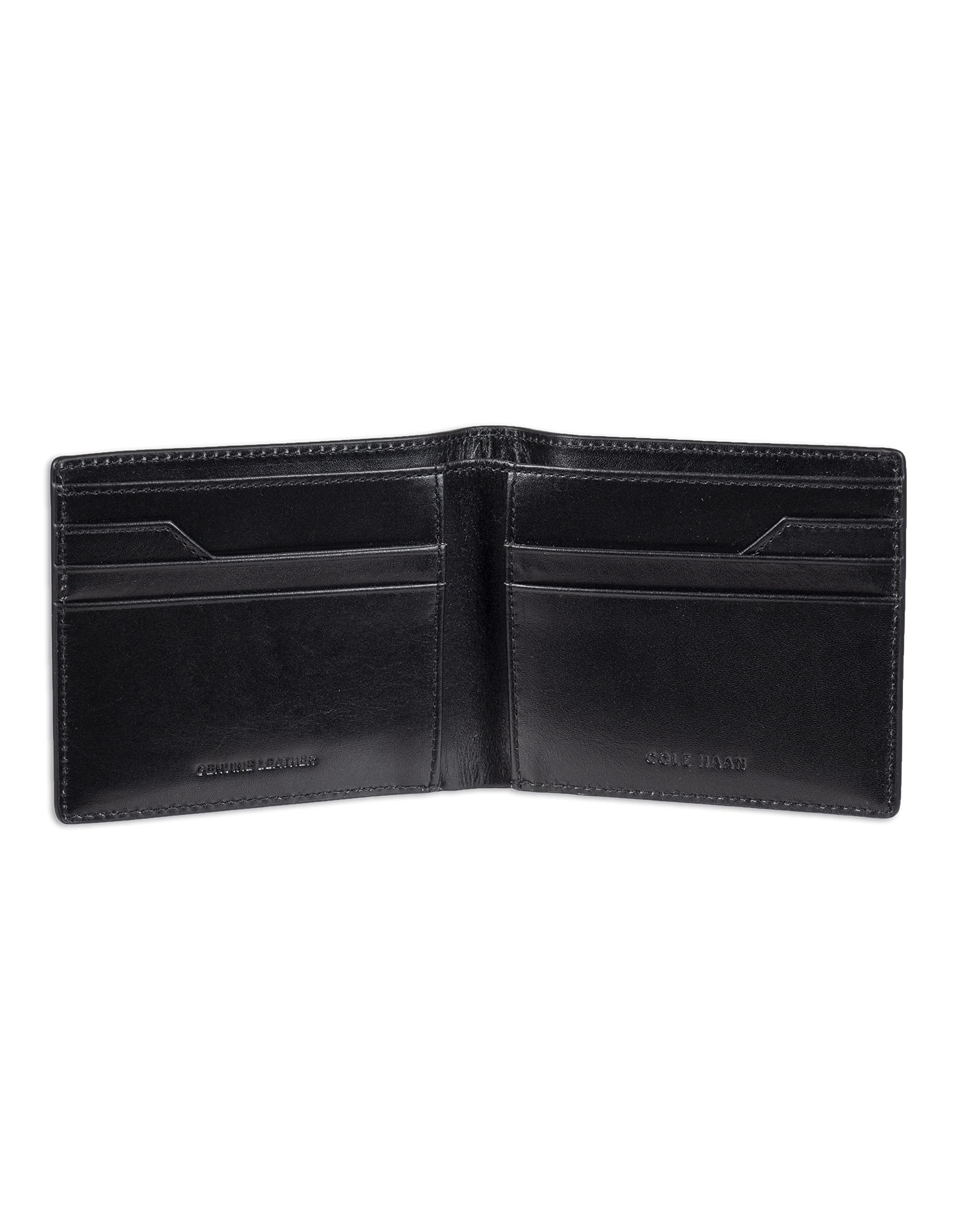 Cole Haan Men's RFID Slim Billfold Wallet, Black Stitch, One Size