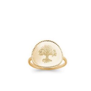 HUKQBUNX 18K gold tree of life creative fashion women personality fresh tree shape men and women universal ring size 6-10 (Size 7)