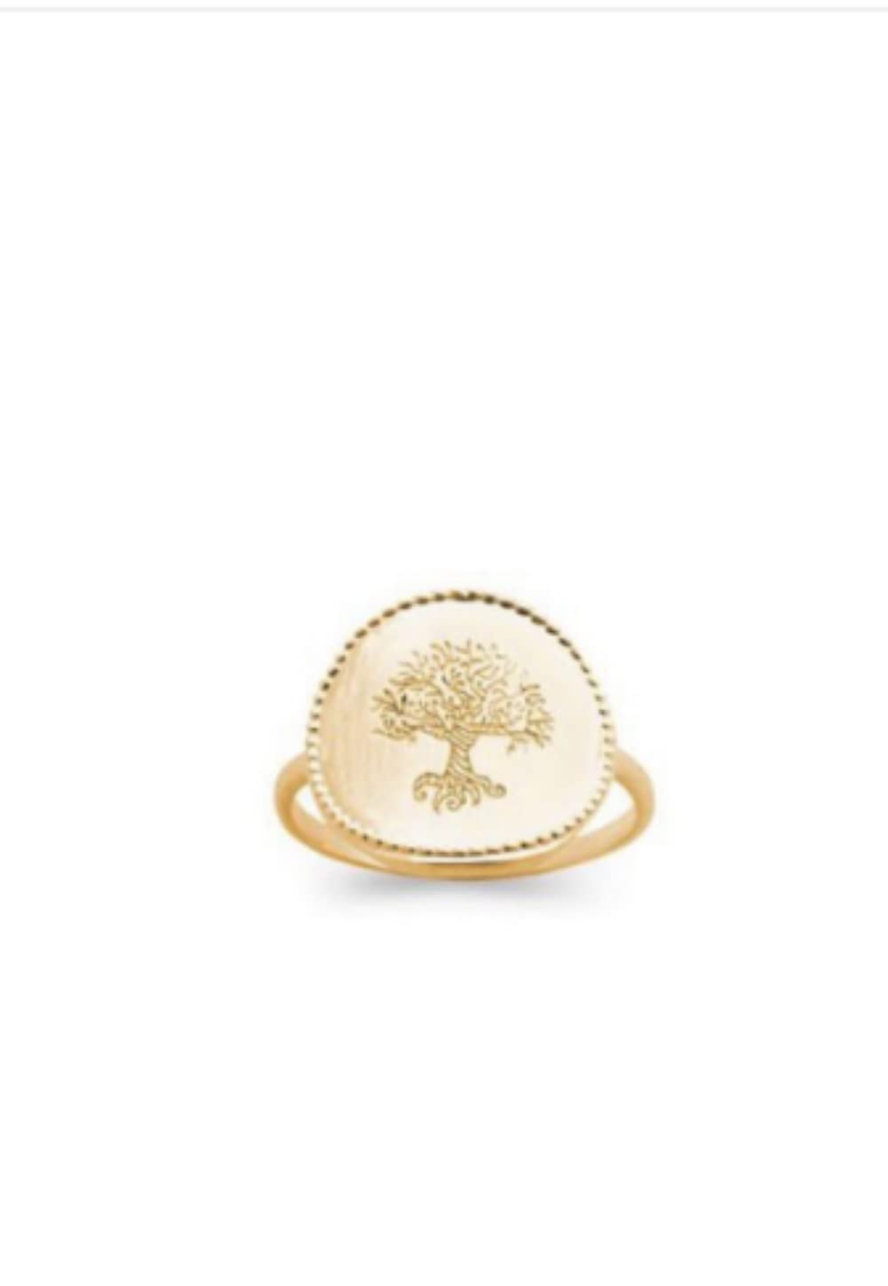 HUKQBUNX 18K gold tree of life creative fashion women personality fresh tree shape men and women universal ring size 6-10 (Size 7)