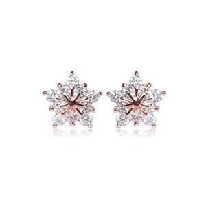 sweets bling snowflake stud earrings big flower zircon earring women's accessories jewelry gift to girlfriend fashion professionals