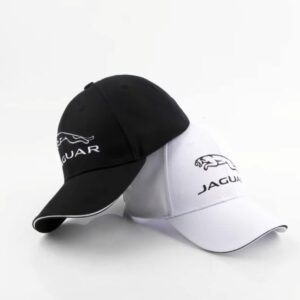 ARKOSKNIGHT Adjustable Embroidered Baseball Caps Jagvar Logo Racing Motor Hat Fashion Street Dancing Sports Travel(JB Black)