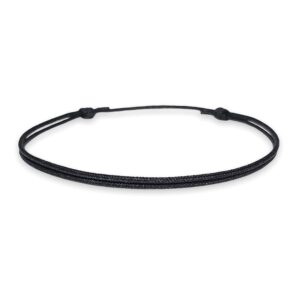 thin black cord bracelet for men women teen unisex adult - waterproof nylon surfer string friendship bracelets summer beach accessories