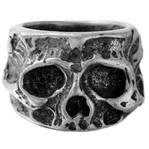 stainless steel retro vintage antique gothic skull death biker skeleton cocktail party ring (grey, 14)