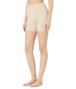 miraclesuit extra firm tummy tuck 15" bike shorts warm beige l (women's 12-14)