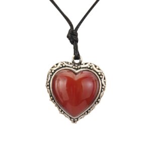 joymiao black leather necklaces for women vintage alloy pendant leather rope necklace red heart leather pendant necklace adjustable leather cord cross