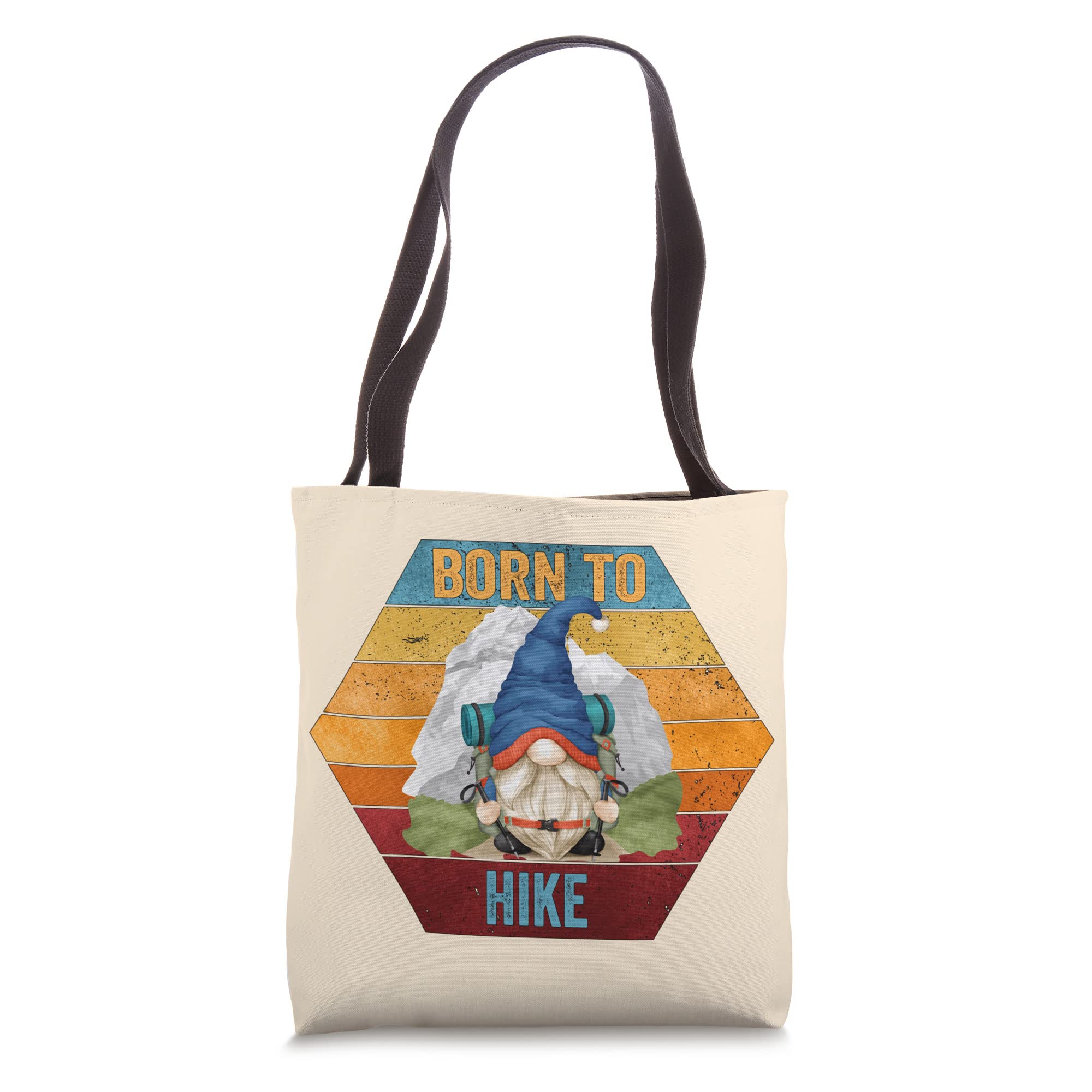 Born To Hike For Women And Men Vintage Hiking Grandpa Gnome Tote Bag