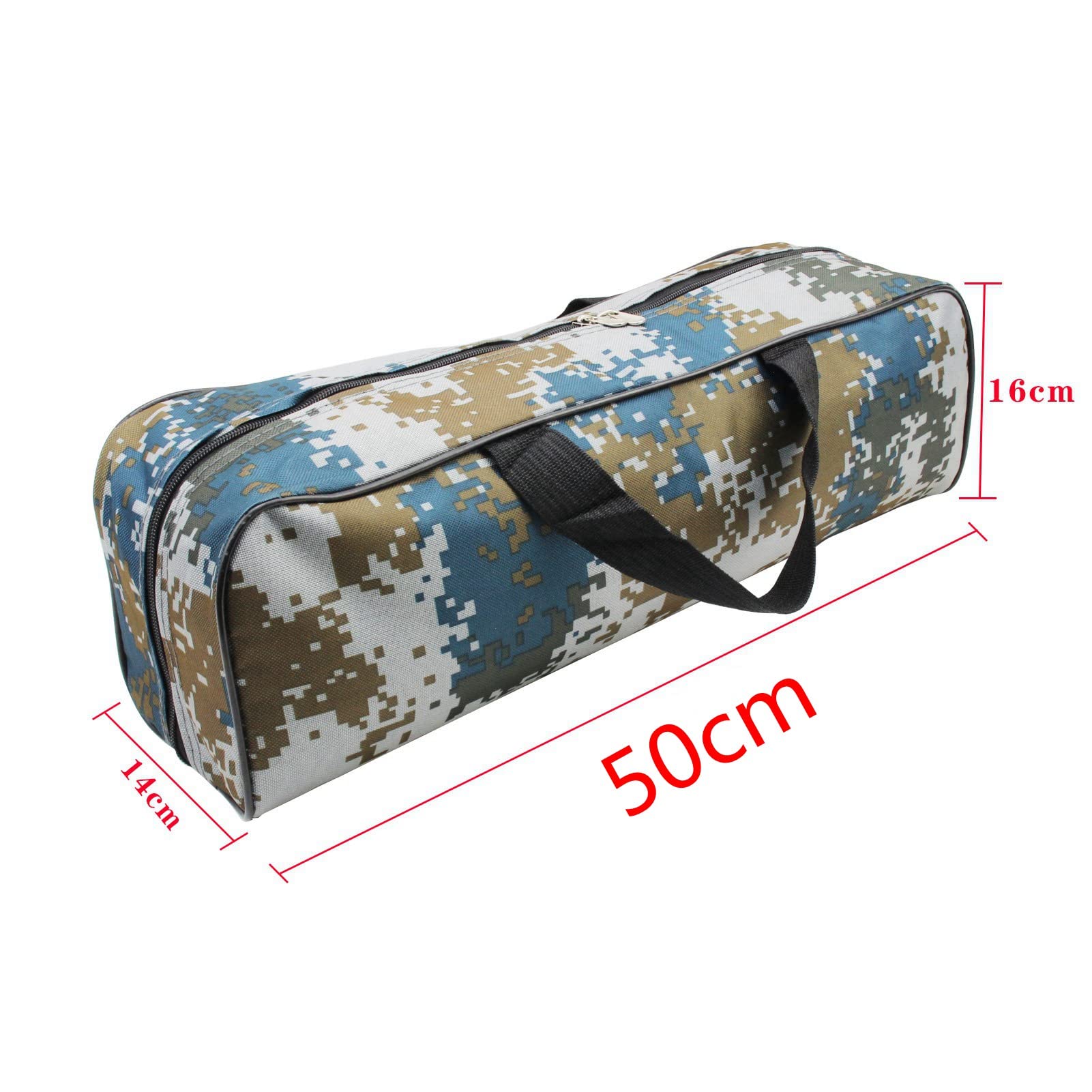 ISEMRO Portable Fishing Rod Bag Collapsible Fishing Bag Large Capacity Outdoor Nylon Carrying Case (50CM Length)