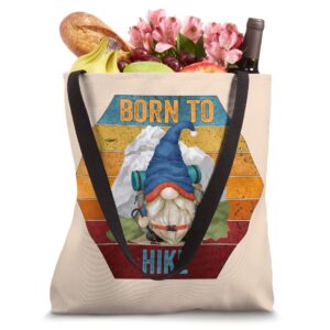 Born To Hike For Women And Men Vintage Hiking Grandpa Gnome Tote Bag